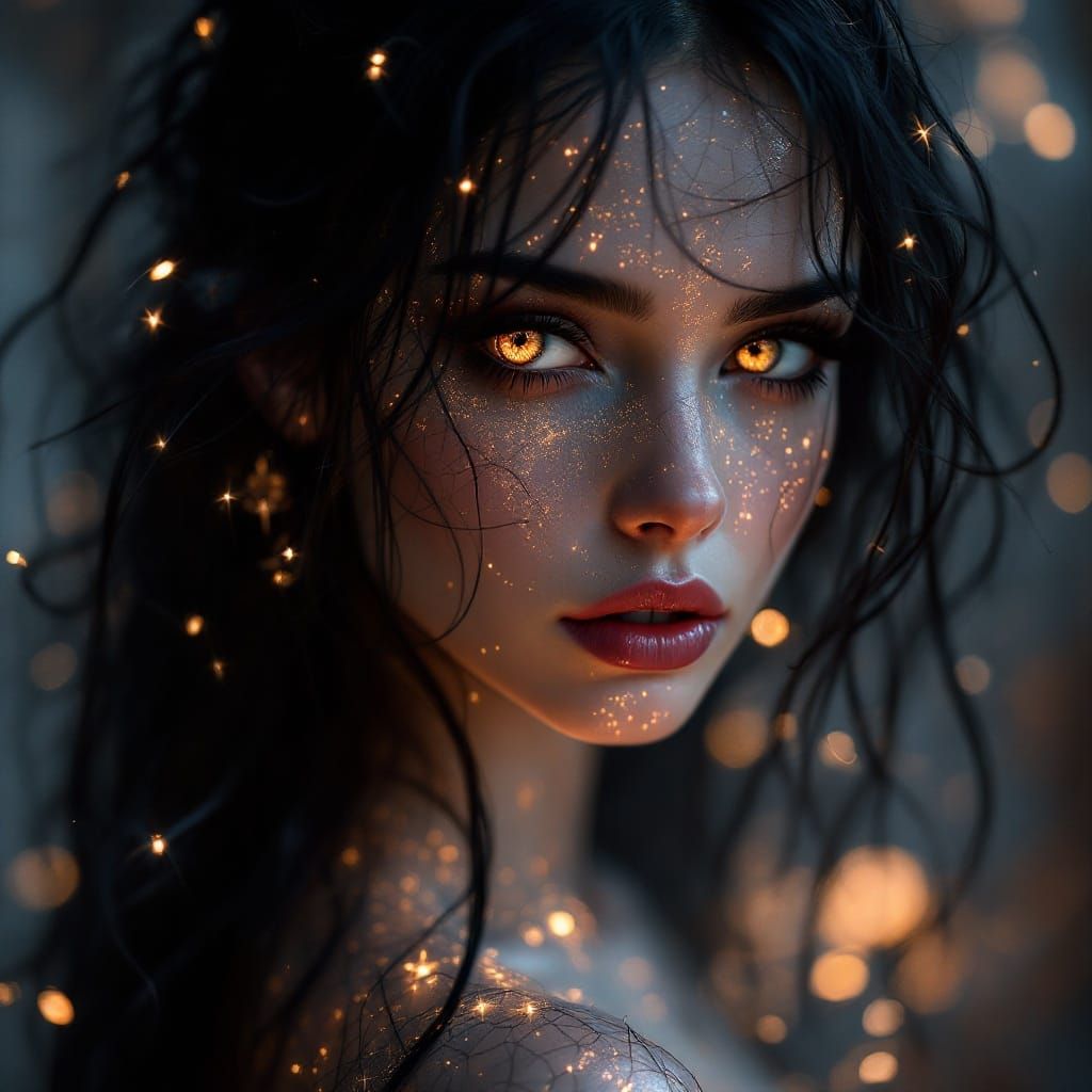 Ember Eyes - Ethereal Goth Goddess in Shimmering Light