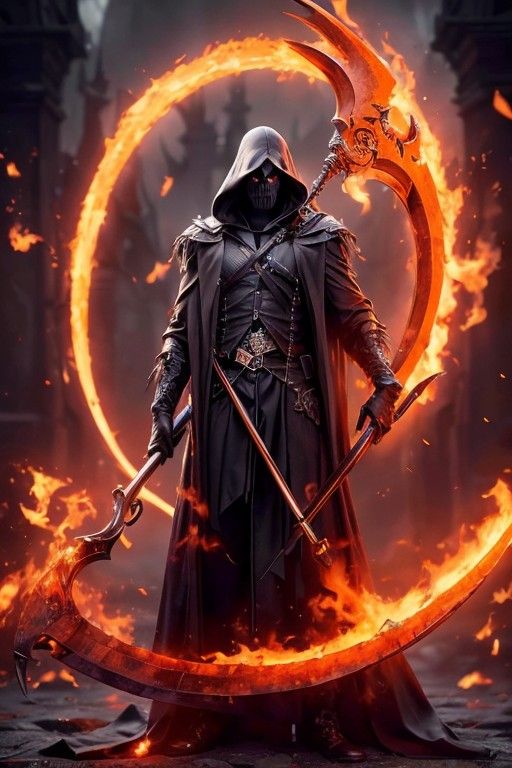 Dual Wielding Grim Reaper - AI Generated Artwork - NightCafe Creator