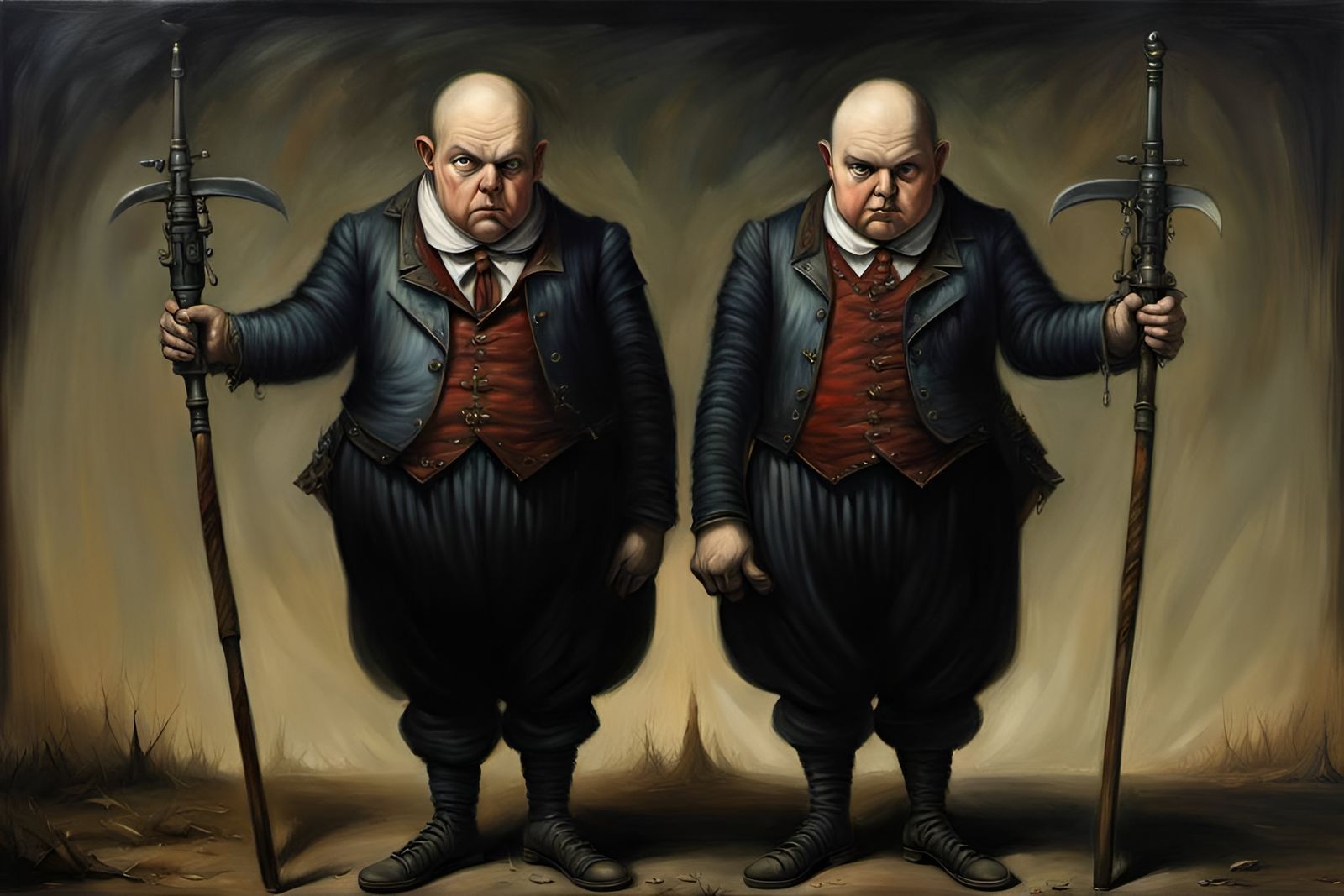 Tweedledum and Tweedledee: A Darker Version - AI Generated Artwork ...