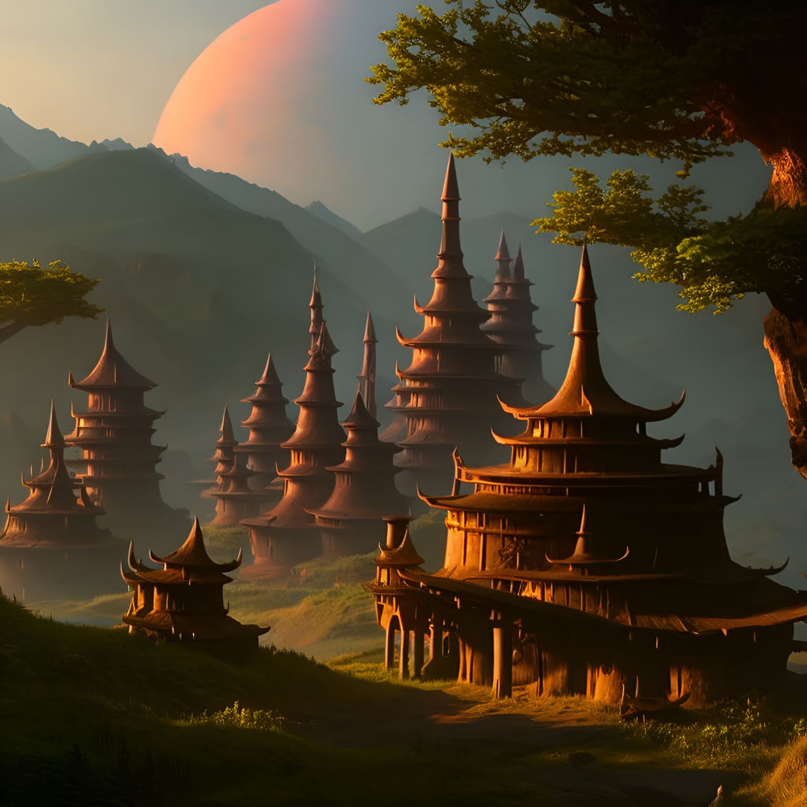 Peaceful civilization - AI Generated Artwork - NightCafe Creator