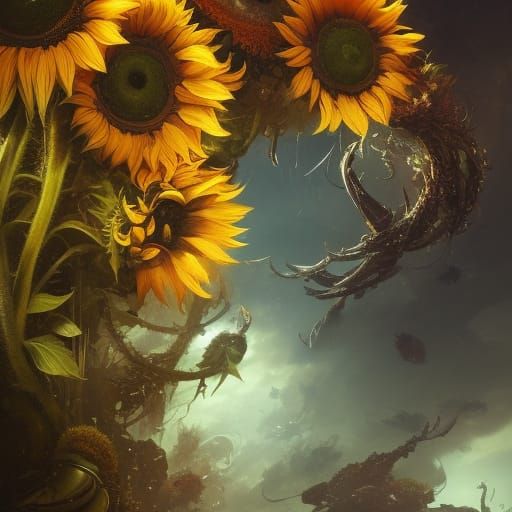 A Tapestry of Sunflowers - AI Generated Artwork - NightCafe Creator