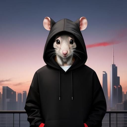 Rat in a hoodie - AI Generated Artwork - NightCafe Creator
