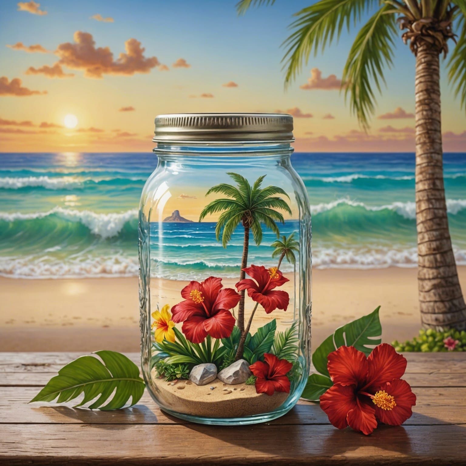 Tropical jar - AI Generated Artwork - NightCafe Creator