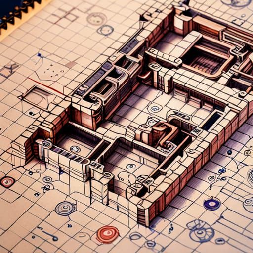 3d technical drawing - AI Generated Artwork - NightCafe Creator