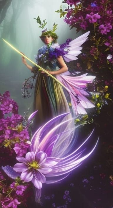summer fae flower warlock - AI Generated Artwork - NightCafe Creator