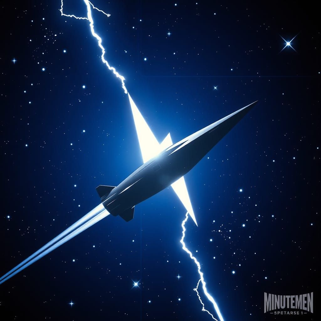 Sleek Spaceship Meets Epic Lightning Bolt in Cosmi... - AI Art
