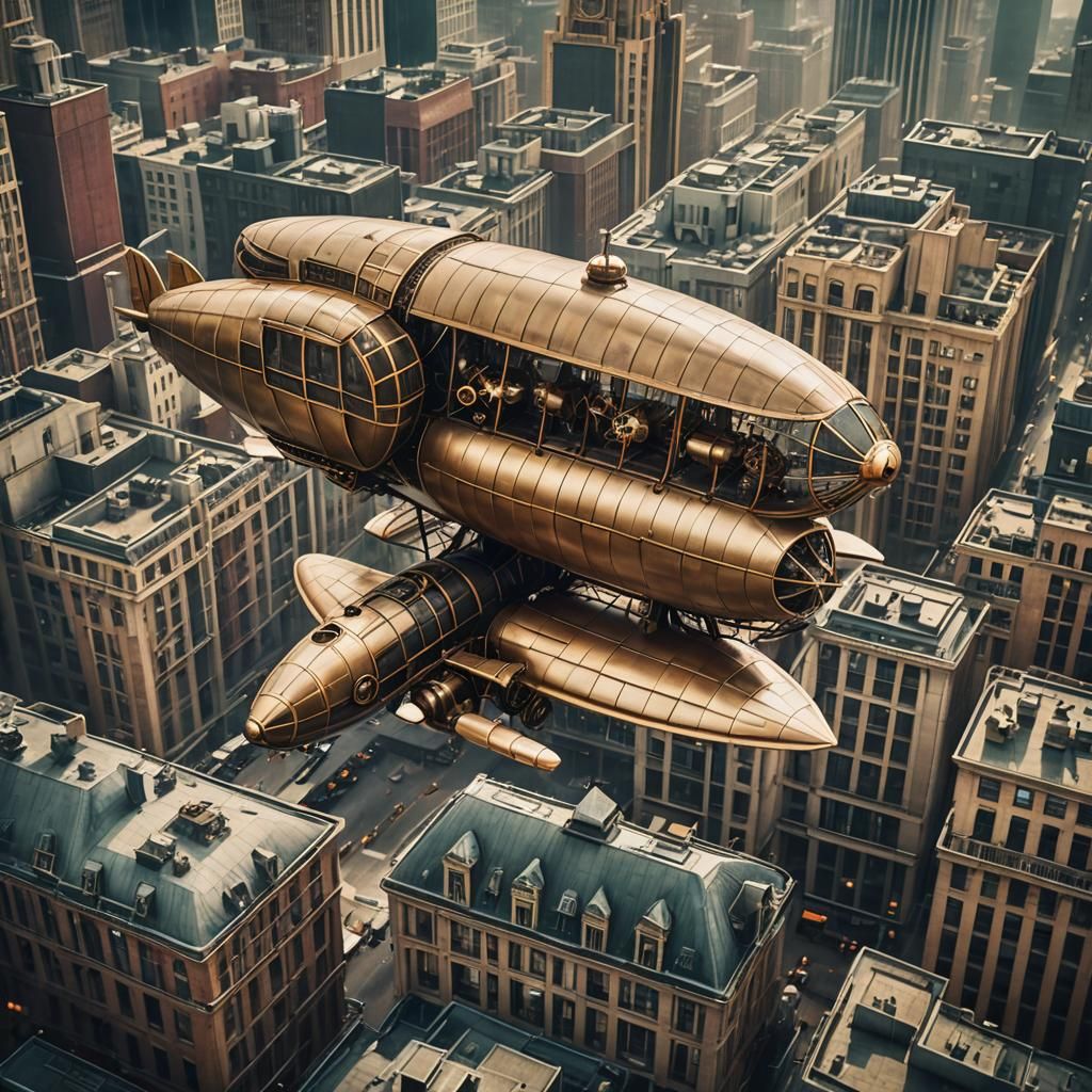 Steampunk dirigible, Victorian futurism - AI Generated Artwork ...