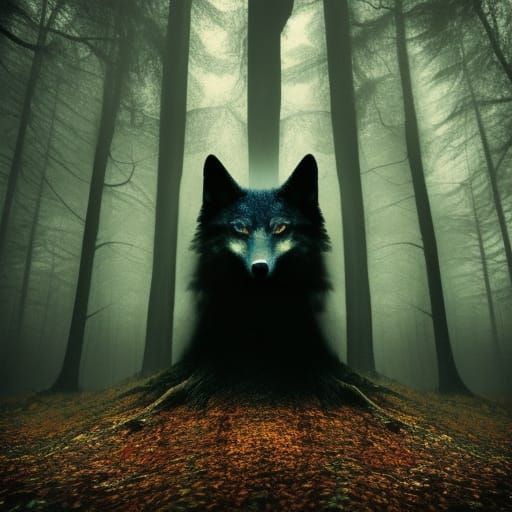 Spooky Forest Wolf - AI Generated Artwork - NightCafe Creator