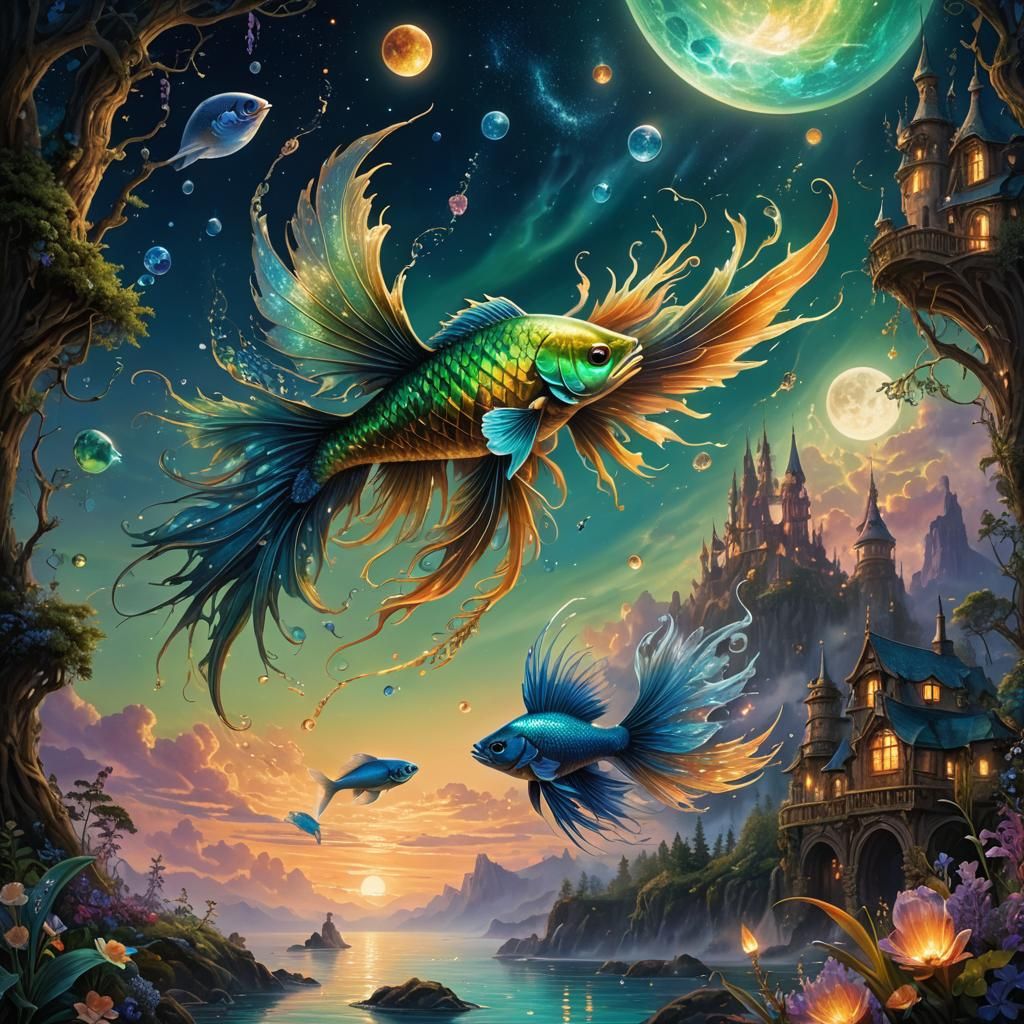 Flying Fish - AI Generated Artwork - NightCafe Creator