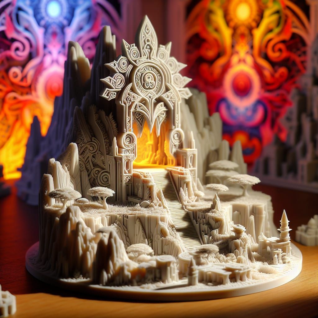 Micro 3D printed landscape - AI Generated Artwork - NightCafe Creator