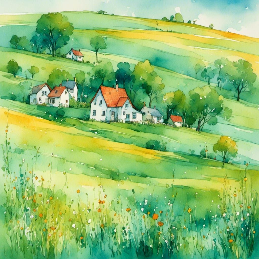 summer in the hills - AI Generated Artwork - NightCafe Creator