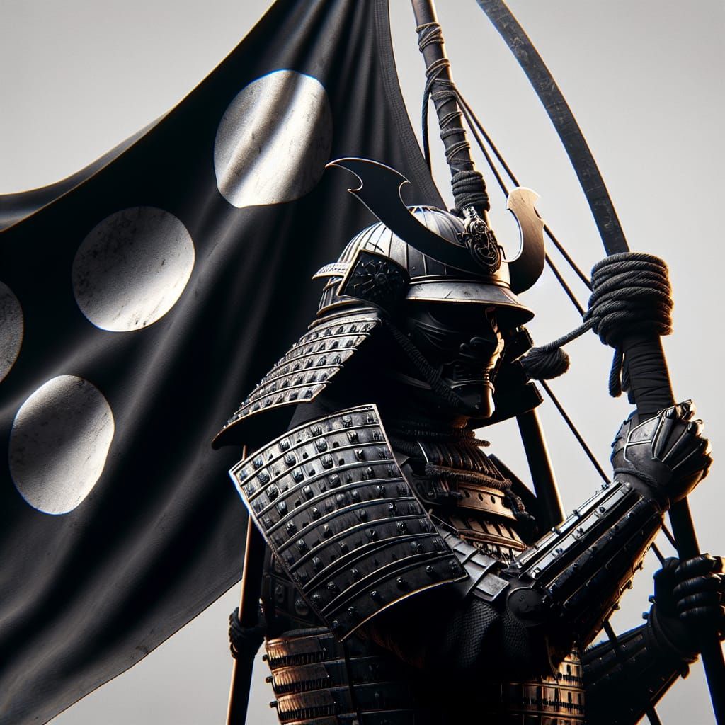 samurai holding a battle flag - AI Generated Artwork - NightCafe Creator