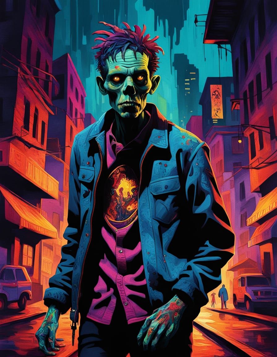 Escapist Zombie Fantasy V1 - Vibrant Zombie Fantasy in Dream...