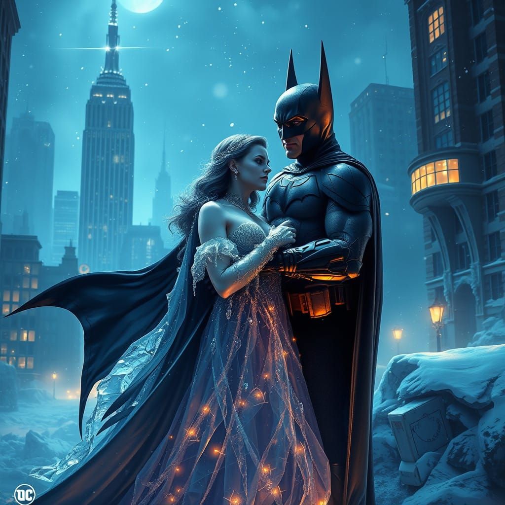 Dark Knight Batman Embraces Icy Beauty in Crystal ... - AI Art