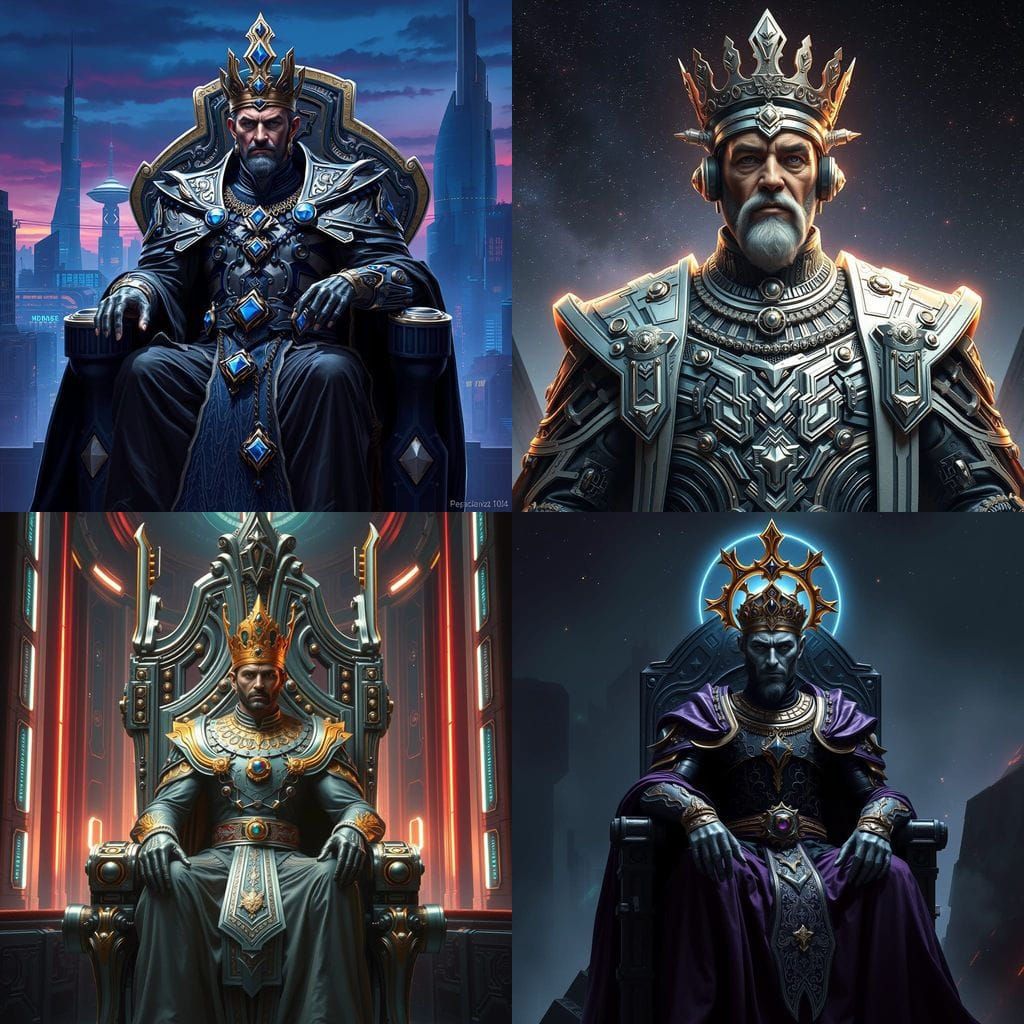 sci-fi emperor portrait - Ethereal Sci-Fi Emperor in Regal S...