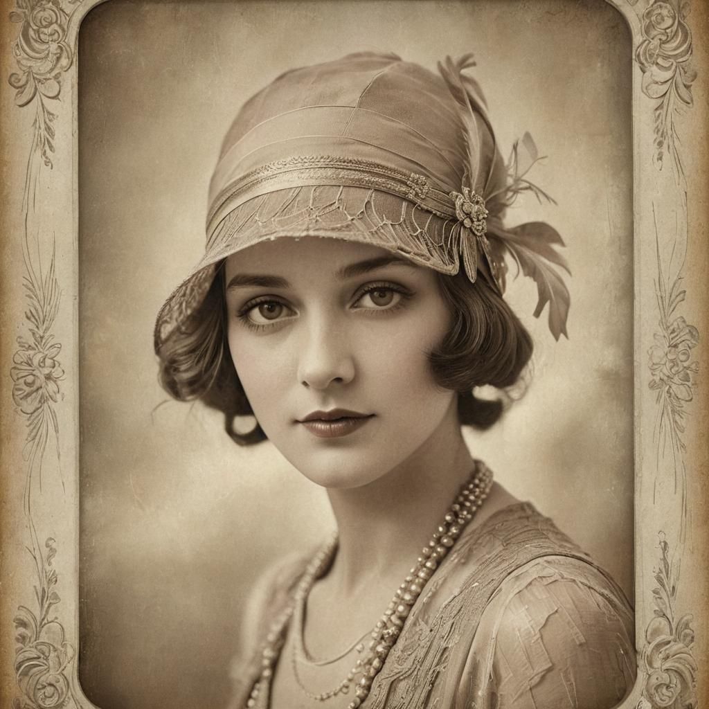 Vintage Instant Photo Flapper Girl 1920's - AI Generated Artwork ...