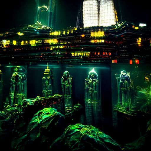 Sci-fi futuristic the great temples of Atlantis by Beeple, Vincent di ...