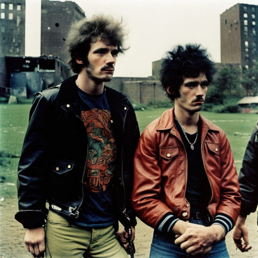 Punk Rock Riot in a Grubby Industrial Venue - AI Art