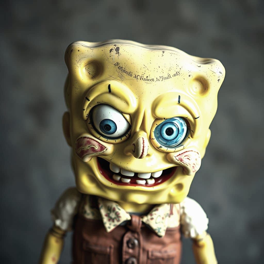 Scary 1950’s SpongeBob doll - Creepy Vintage SpongeBob Doll ...