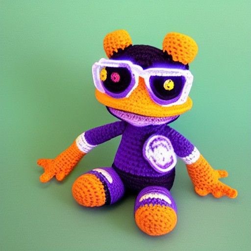 Crochet frog cyberpunk 2099 blade runner 2049 neon - AI Generated ...