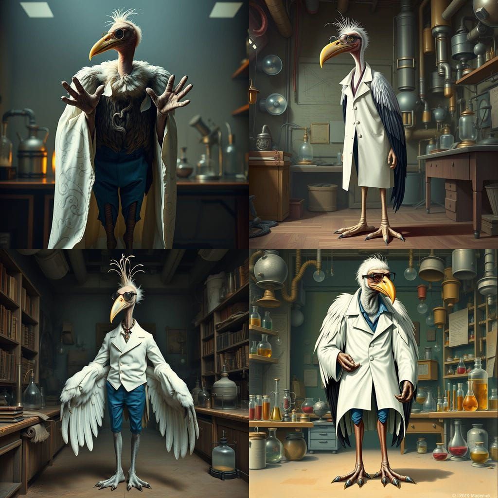 Cyberpunk Vulture Professor - AI Art