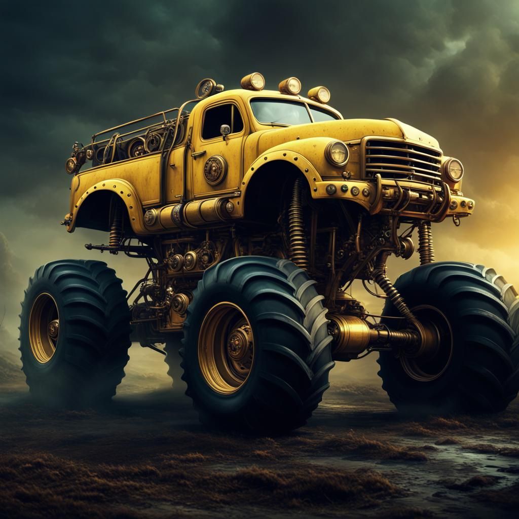 My Yellow Monster Truck - AI Generated Artwork - NightCafe Creator