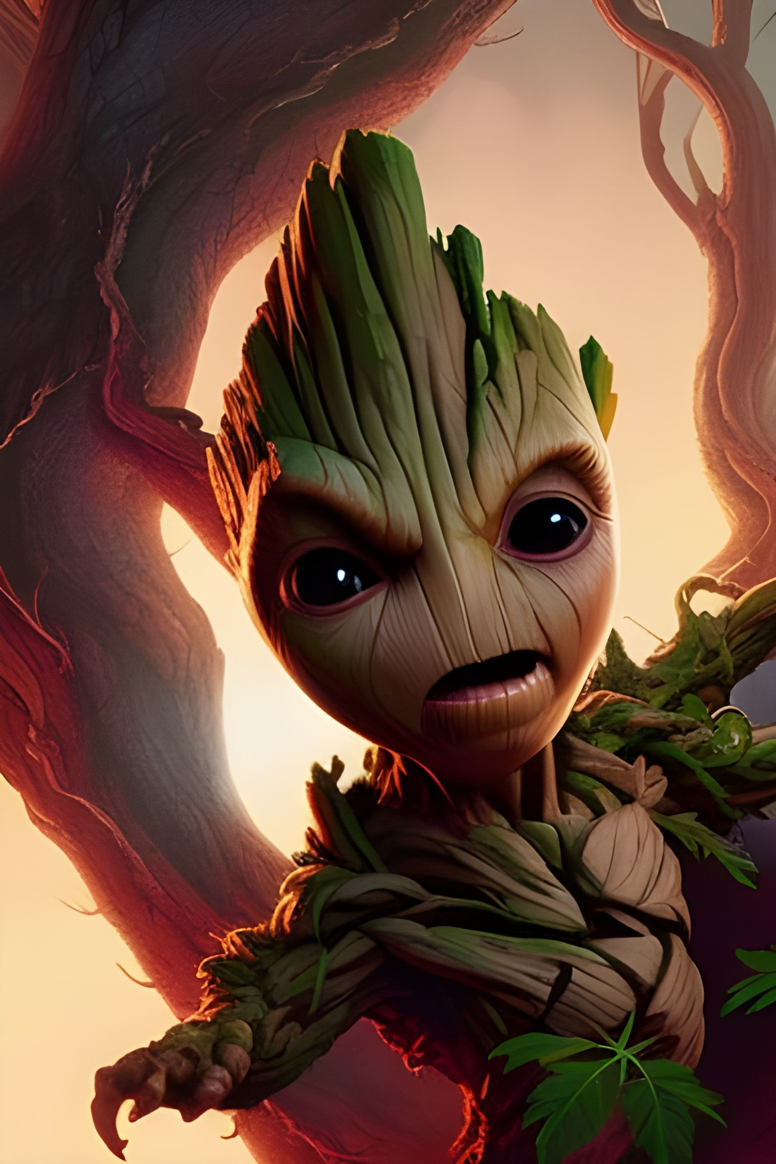 Emotional Groot - AI Generated Artwork - NightCafe Creator