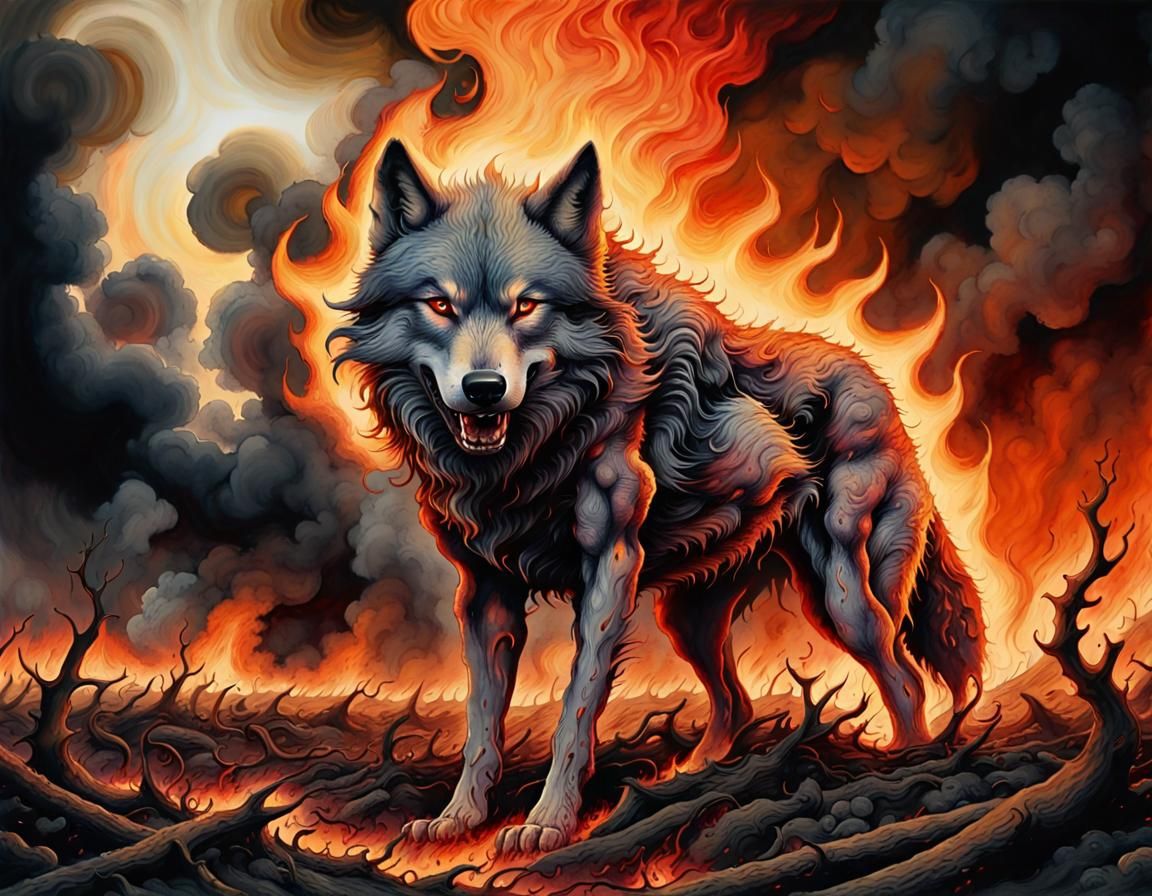 Hell wolf - AI Generated Artwork - NightCafe Creator