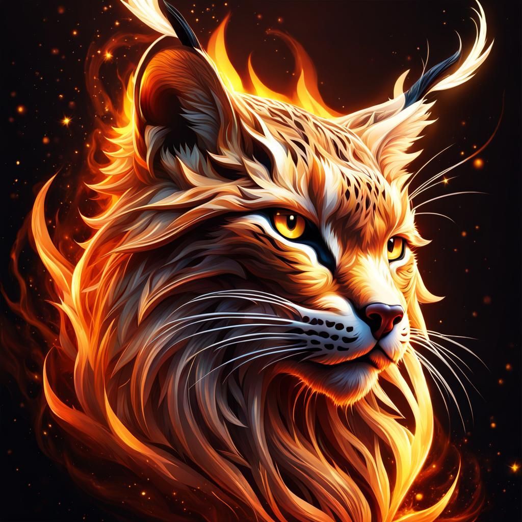 Fire lynx - AI Generated Artwork - NightCafe Creator