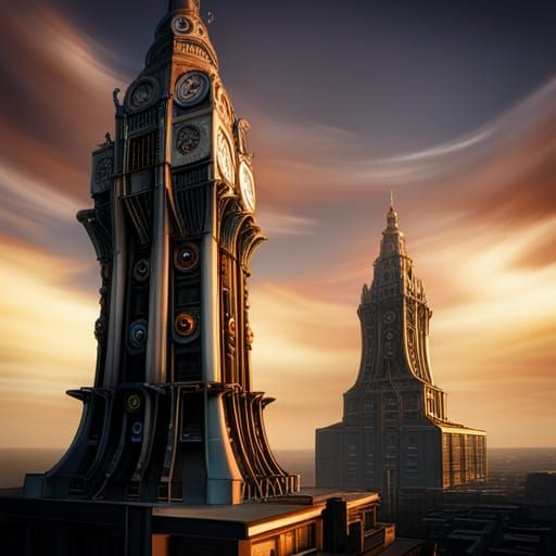 Clock tower - AI Generated Artwork - NightCafe Creator