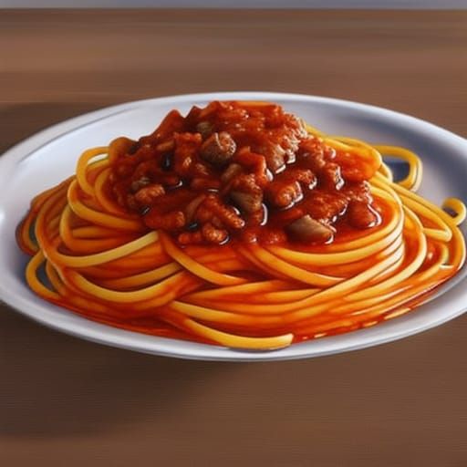 ultrarealistic delicious looking spaghetti with meat sauce unreal ...
