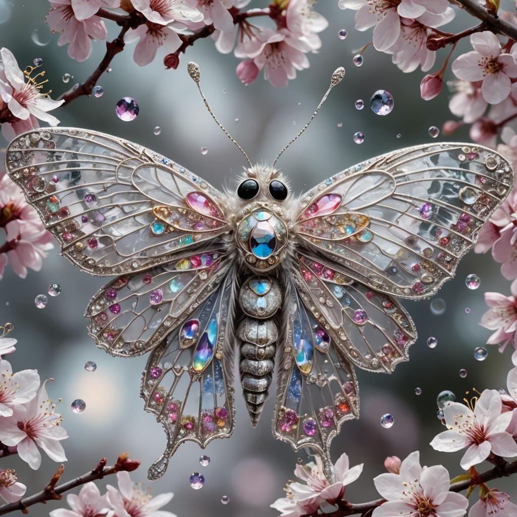 Jewelled Moth 💖 - AI Generated Artwork - NightCafe Creator