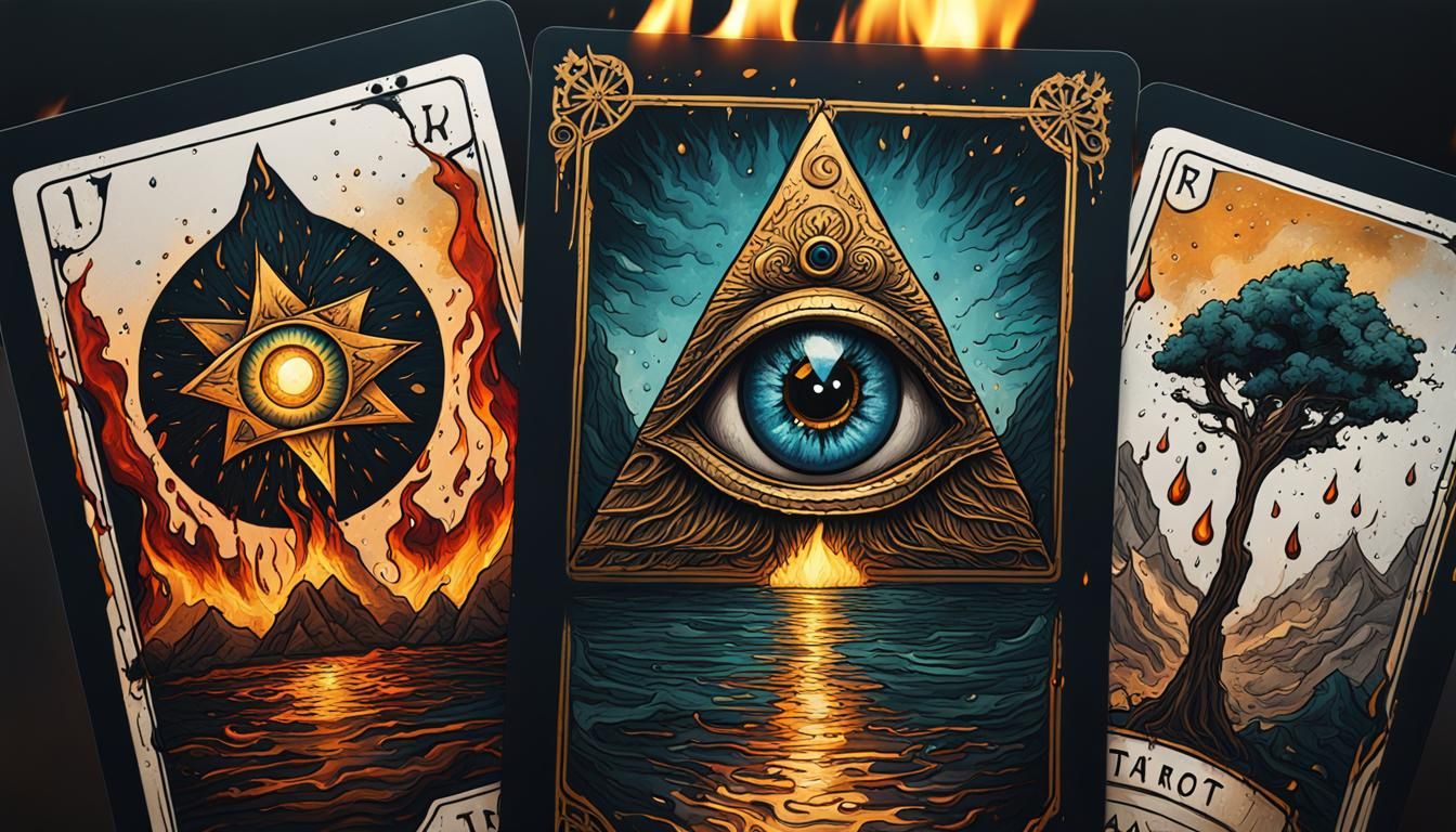 all seeing eye tarot cards,fire tarot card burning ,wind tarot card ...