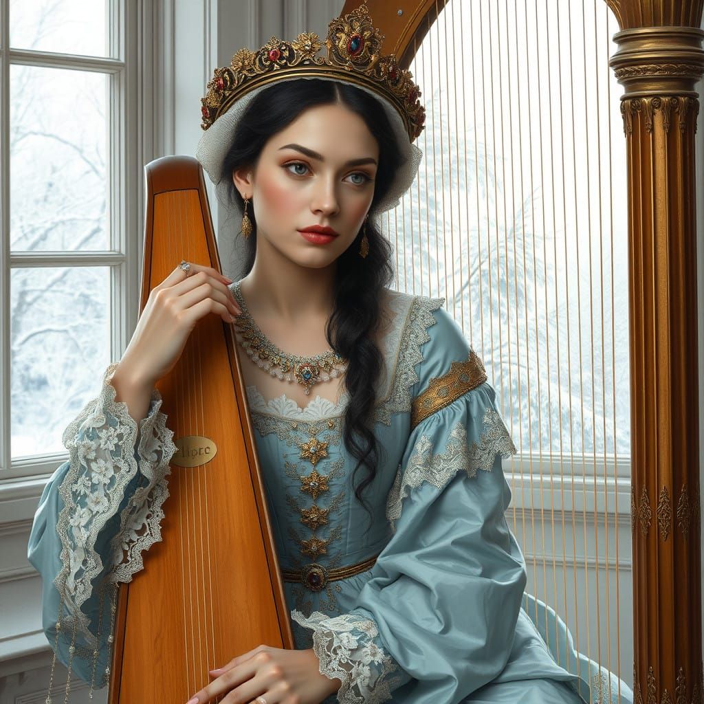 Ethereal Renaissance Beauty in Pre-Raphaelite Styl... - AI Art