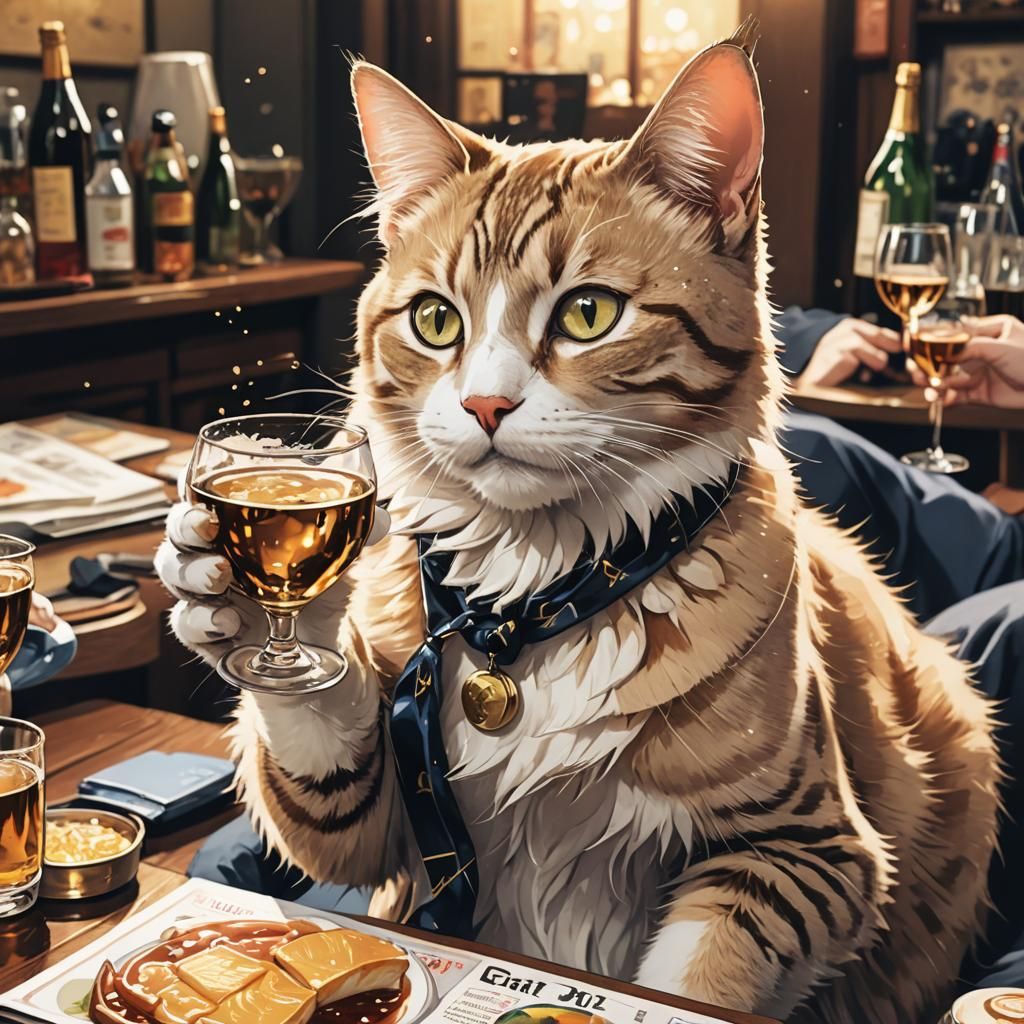 Cat invites you to celebrate with him - AI Generated Artwork ...