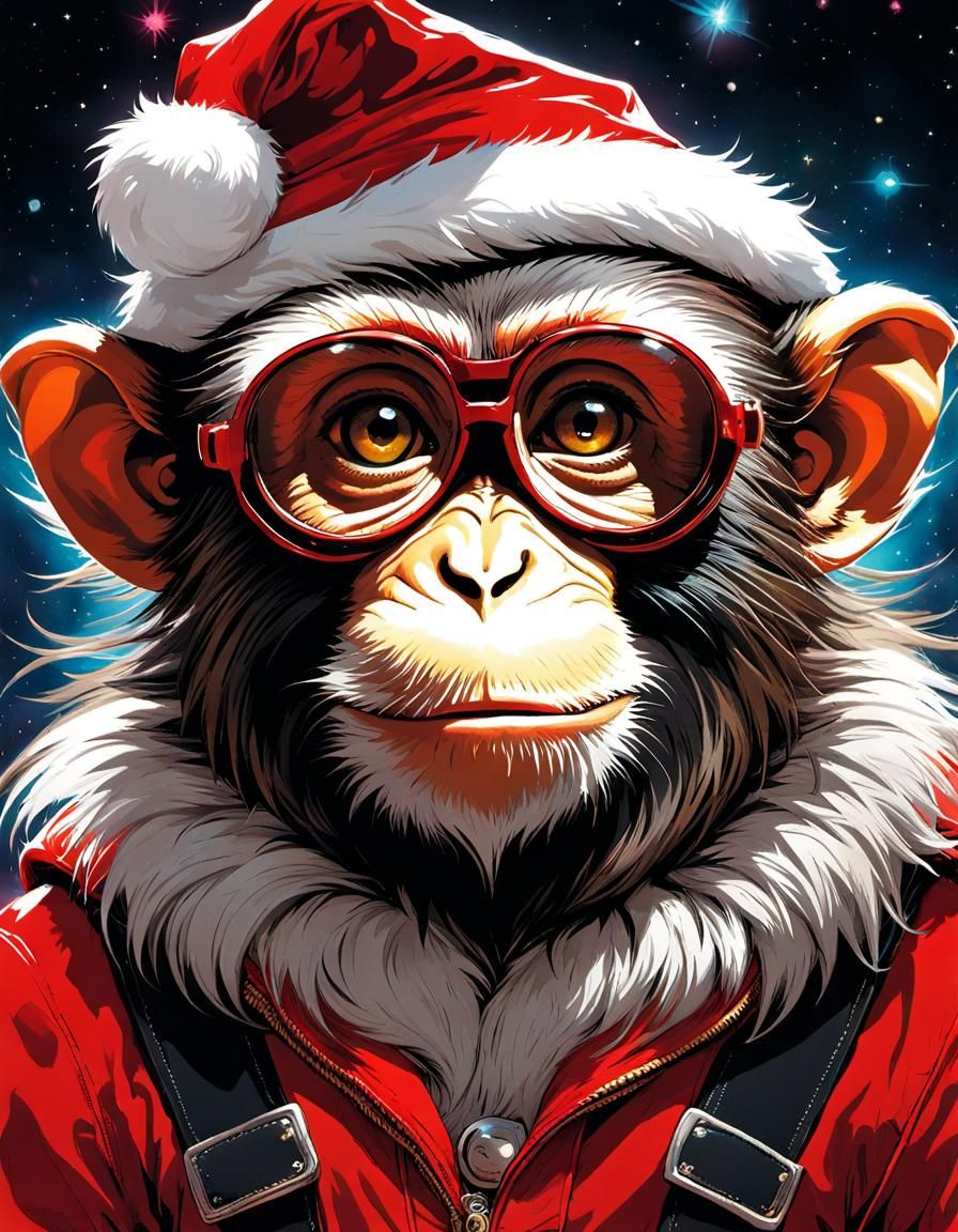 Santa Monkey - AI Generated Artwork - NightCafe Creator