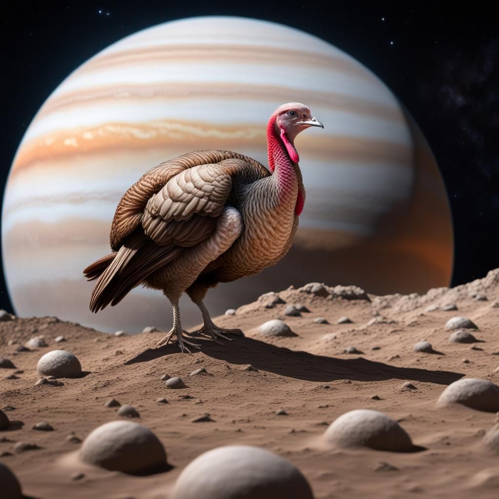 Thanksgiving turkey on Jupiter's moons - AI Generated Artwork ...
