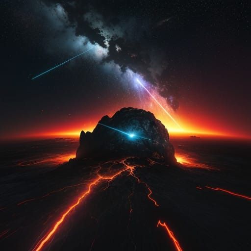 Meteor Punch - Cosmic Impact in Vibrant Hues