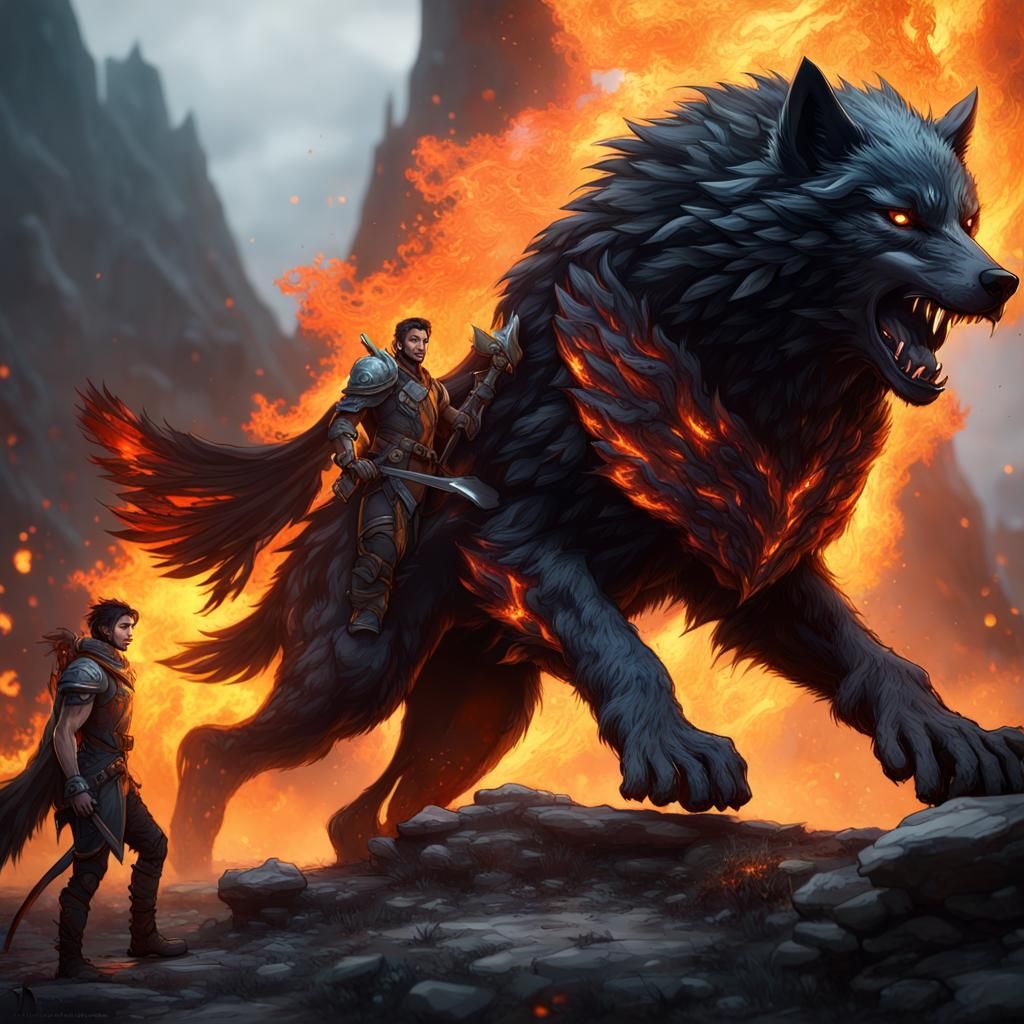 Hunters and a Hellhound - AI Generated Artwork - NightCafe Creator