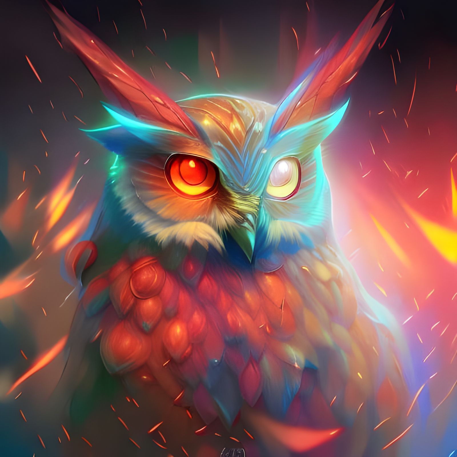 Fire owl - AI Generated Artwork - NightCafe Creator
