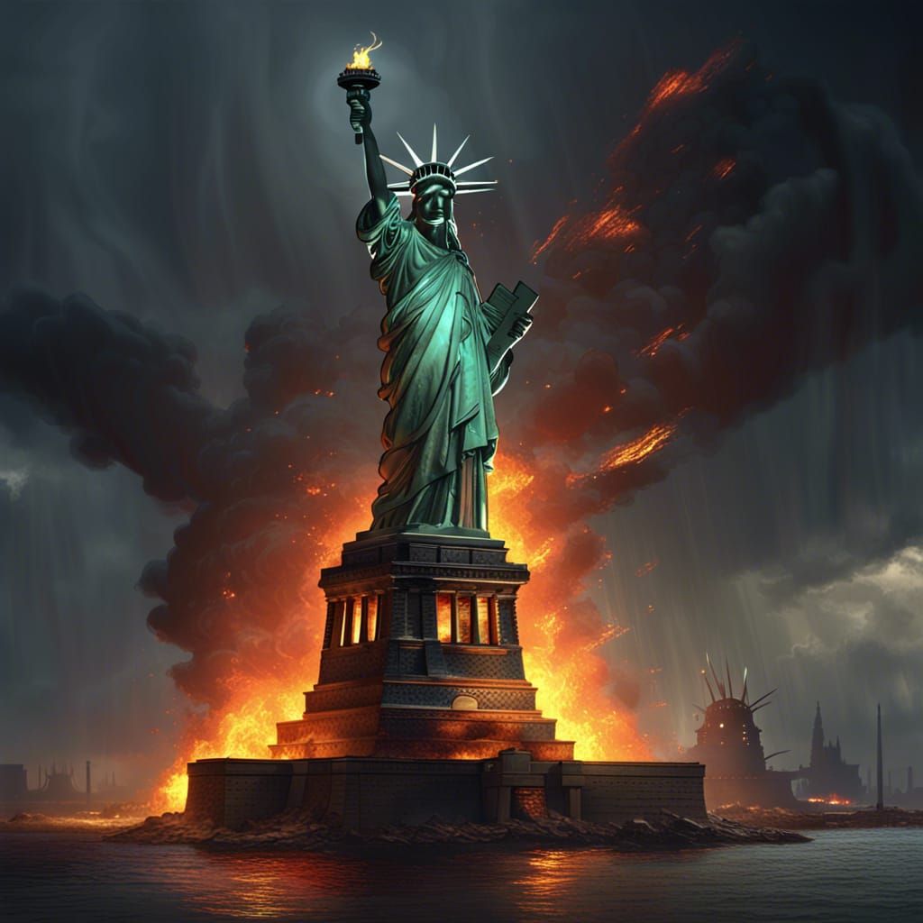 Apocalyptic Lady Liberty - AI Generated Artwork - NightCafe Creator