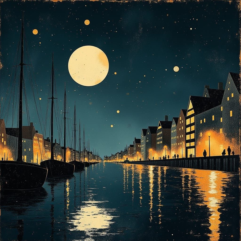 Dans cette scène nocturne inspirée par le style d’Edward Hopper, un ...