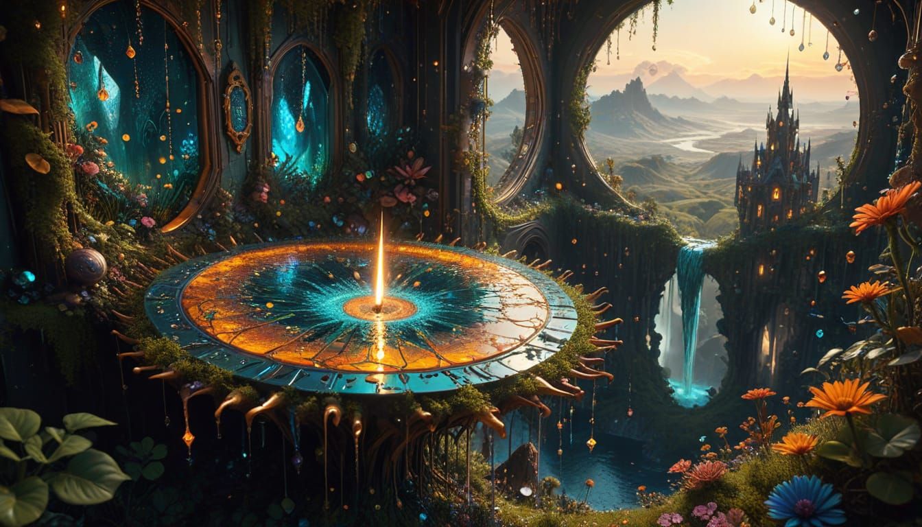 above view beautiful solarpunk aetherpunk idyllic ... - AI Art