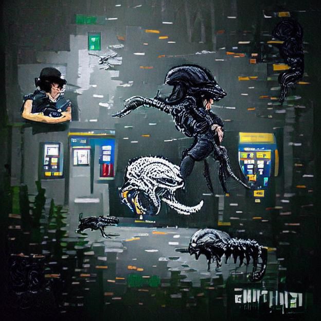 Xenomorph pixel - AI Generated Artwork - NightCafe Creator