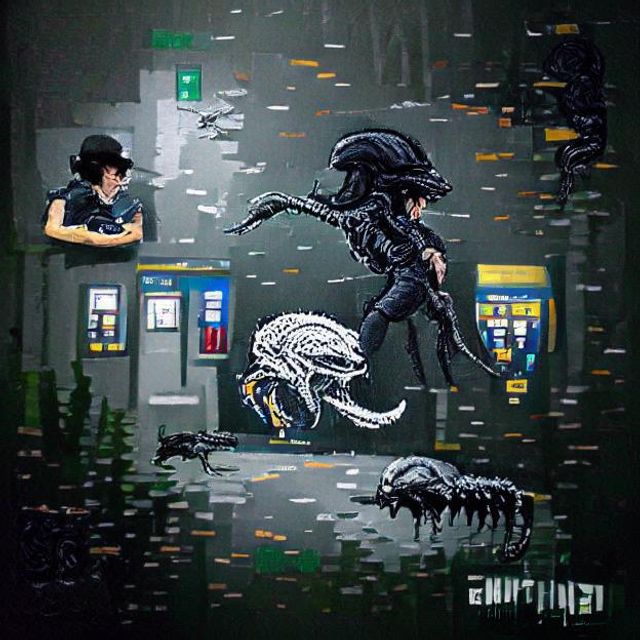 Xenomorph pixel - AI Generated Artwork - NightCafe Creator