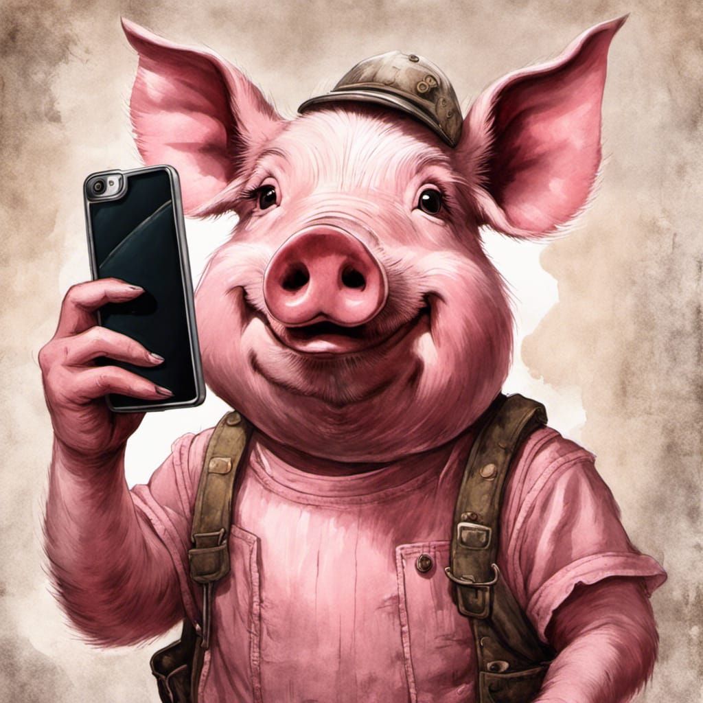 A Pig posts a self...InstaHam : r/nightcafe