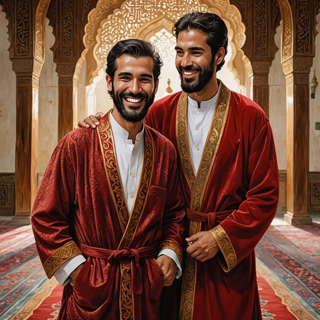 A joyous couple: Tayyib and Tahir - AI Generated Artwork - NightCafe ...