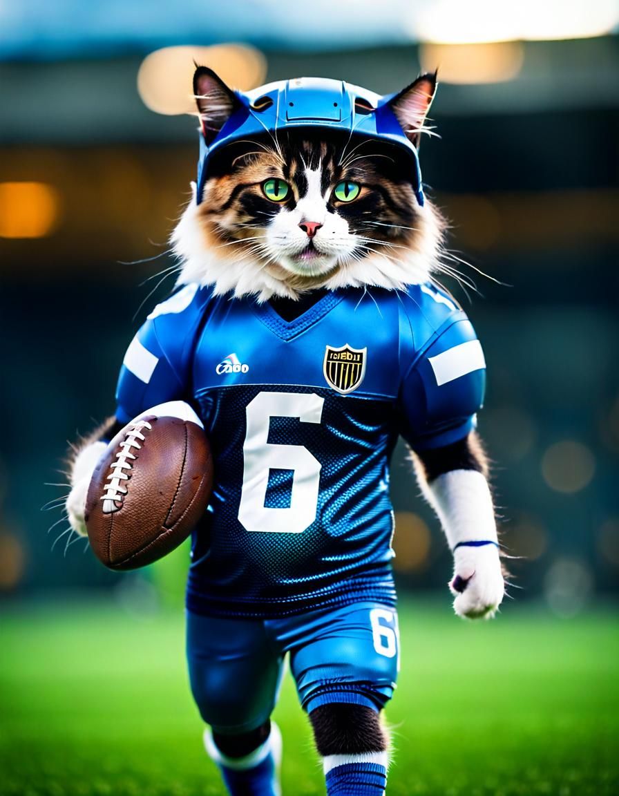 Football Cat - AI Generated Artwork - NightCafe Creator