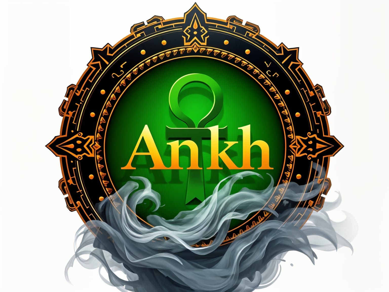 Ankh - logo - Eternal Ankh Symbol in Golden Art Deco