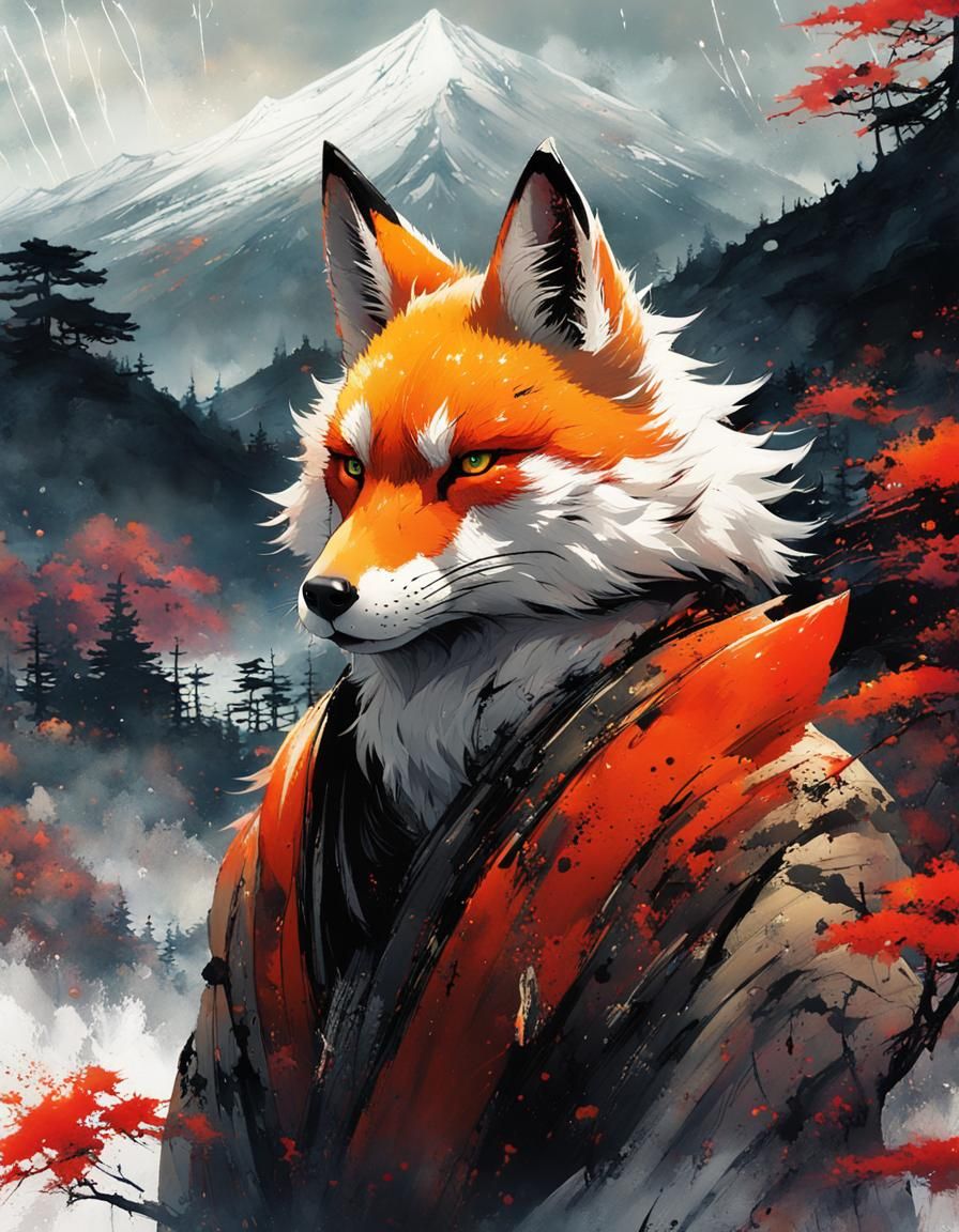 Legendary Japanese Fox Samurai - AI Generated Artwork - NightCafe Creator